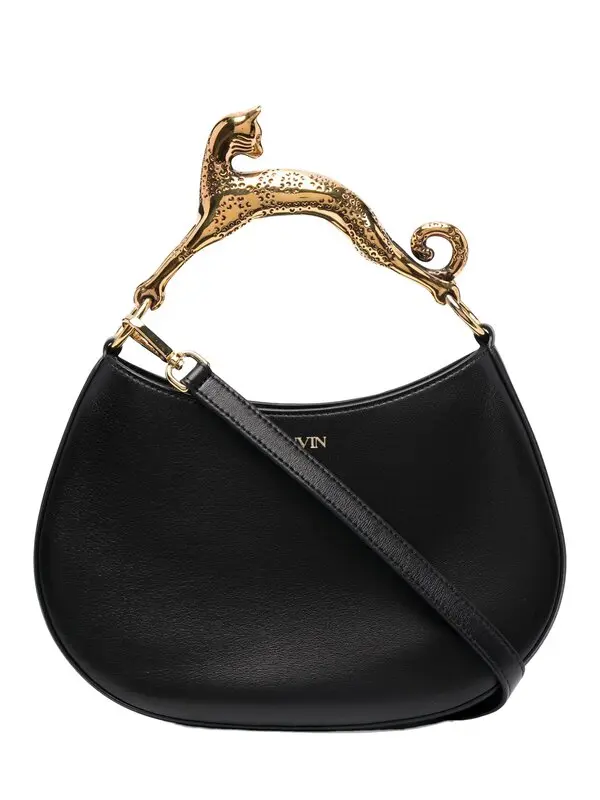 LANVIN Cat Handle Hobo Bag - Black