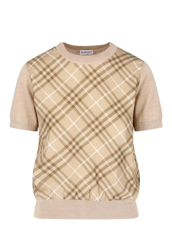 Burberry Wool And Silk Sweater - Beige