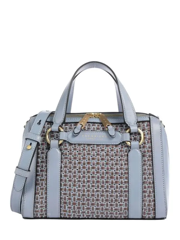 THE BRIDGE Woven Leather Shoulder Bag - Blue