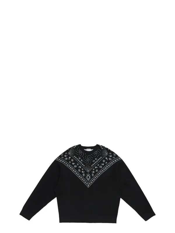 MARCELO BURLON COUNTY OF MILAN Bandana Knit Comfort Crew - Black