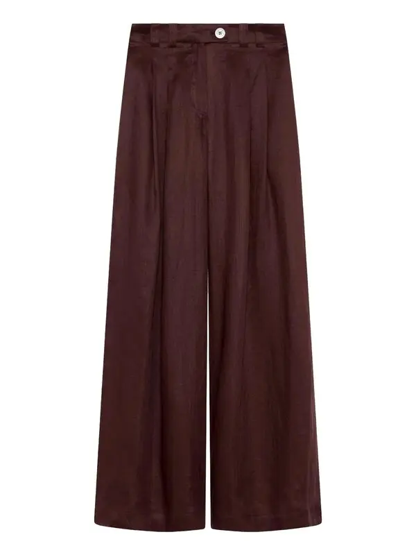 Marella Wide Leg Trousers - Brown