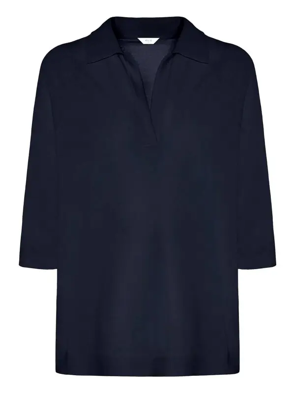 Malo Long Sleeve Polo - Blue