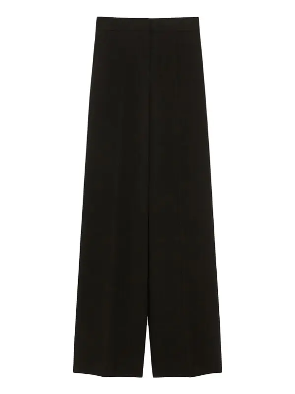 Max Mara Straight Leg Cady Trousers - Black