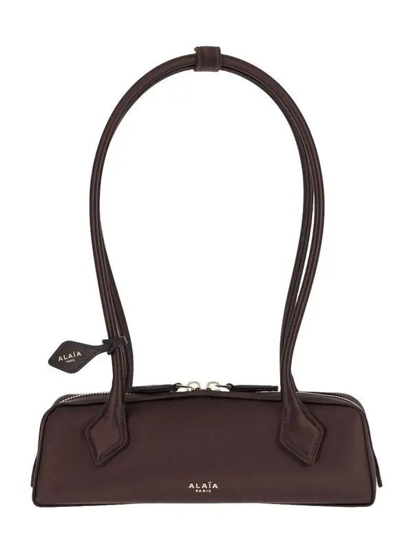Alaïa Le Teckel" Silk Satin Shoulder Bag - Brown