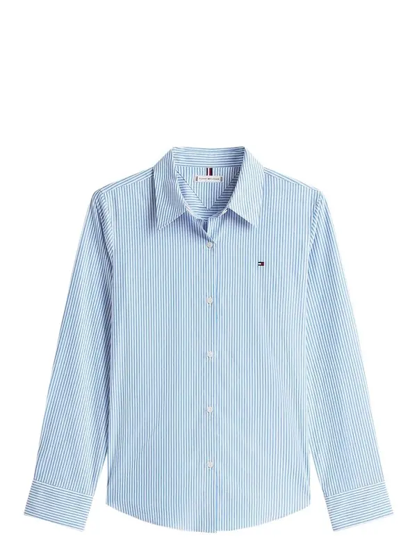 Tommy Hilfiger Striped Cotton Button-up Shirt - Blue