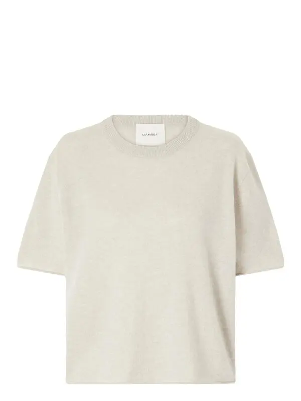 LISA YANG Cila Cashmere T-shirt - Neutrals