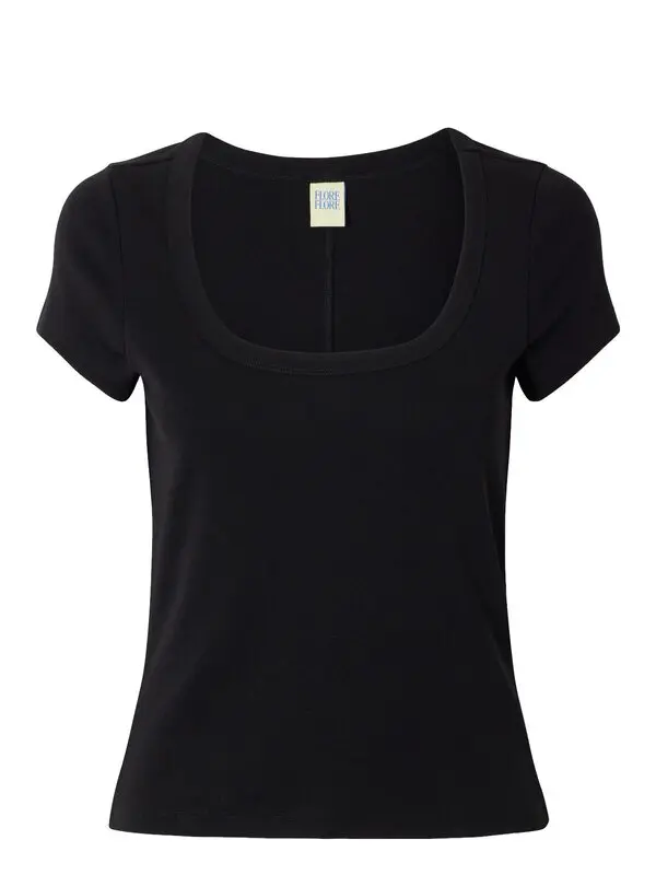 FLORE FLORE Lulu Baby Organic Cotton-jersey T-shirt - Black