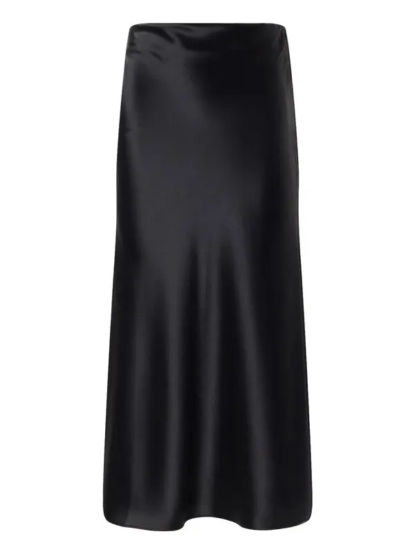 Galvan Valletta Satin Midi Skirt - Black