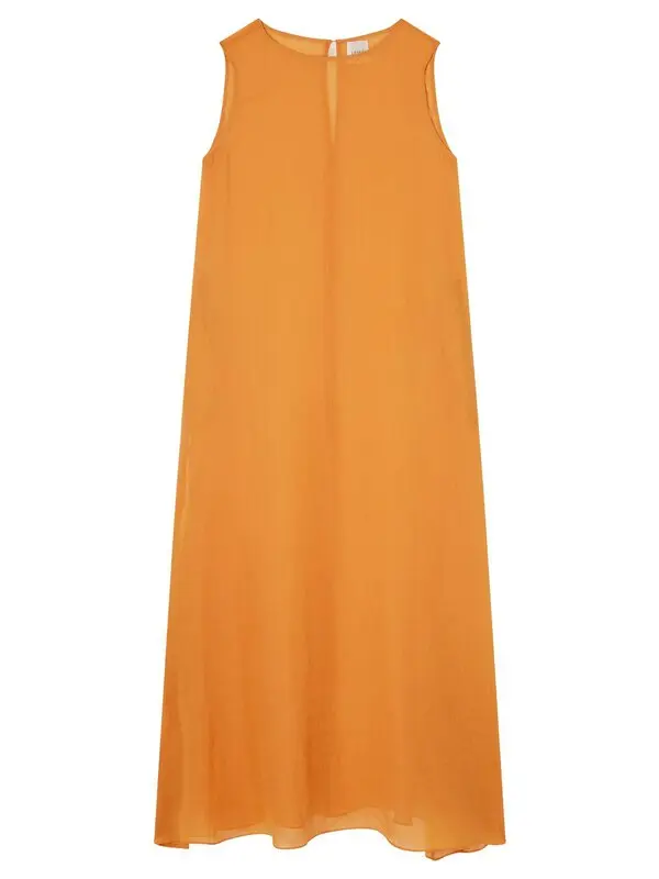 LESET Niko Ramie-gauze Sleeveless Maxi Dress - Orange