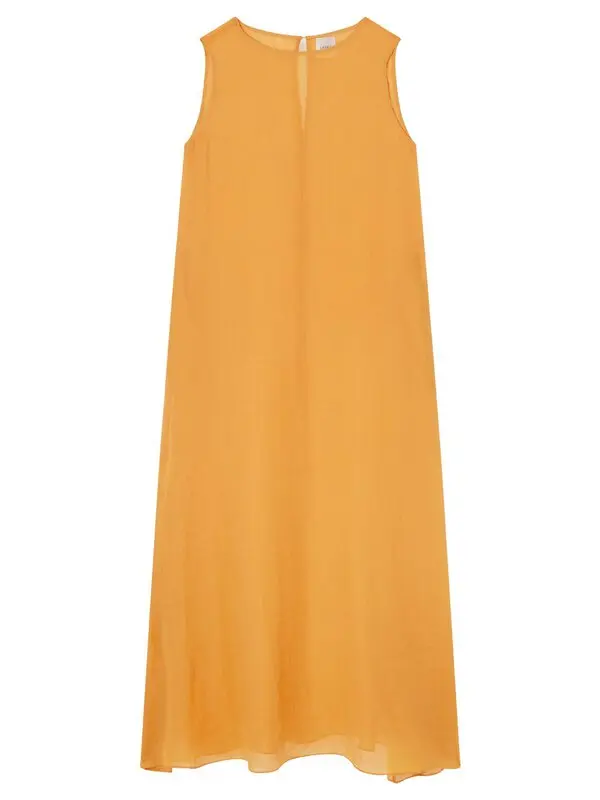 LESET Niko Ramie-gauze Sleeveless Maxi Dress - Orange