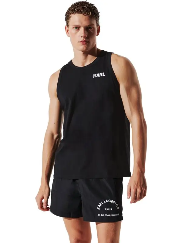 Karl Lagerfeld Logo Beach Tank Top - Black