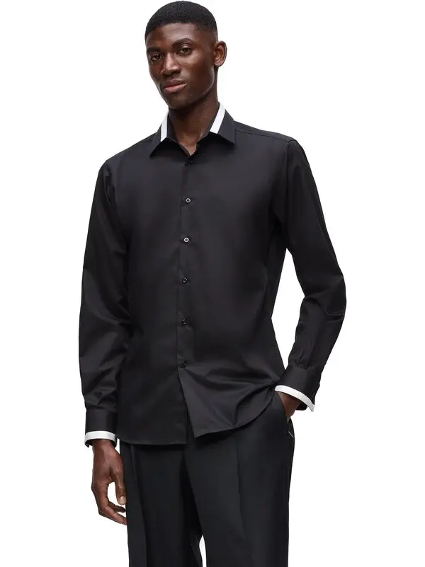 Karl Lagerfeld Kl Studio Contrast Piping Shirt - Black/white