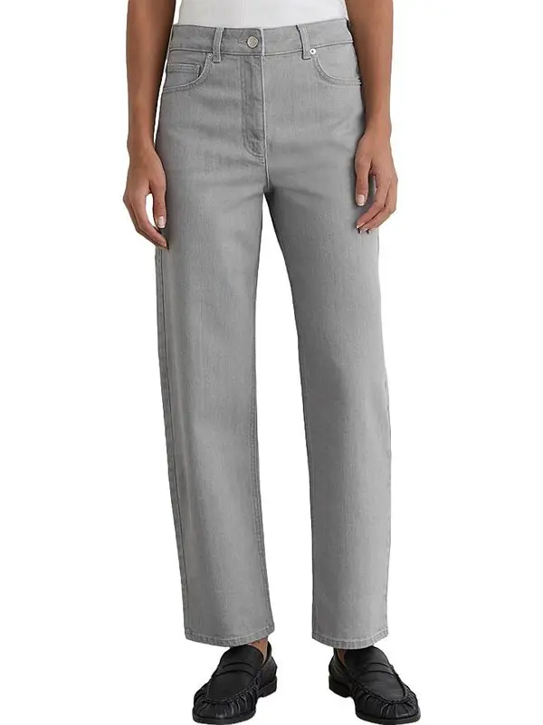 REISS Selin High Rise Ankle Straight Jeans - Grey