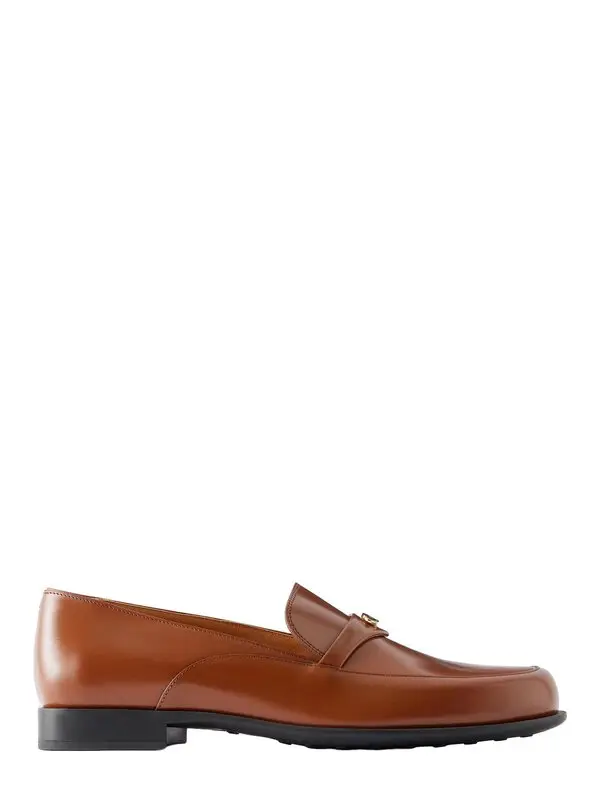 TOD'S Gomma Logo-embellished Leather Loafers - Brown