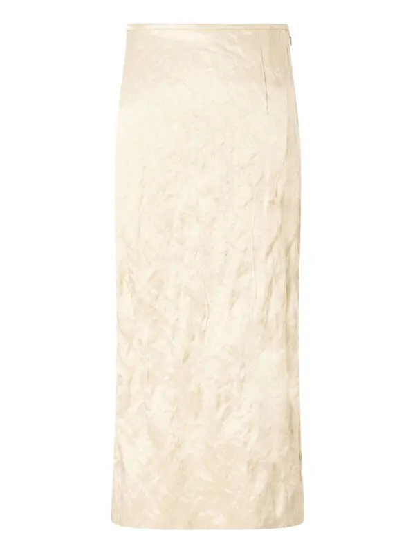 FFORME Mena Crinkled Metallic Cotton-blend Midi Skirt - Ivory