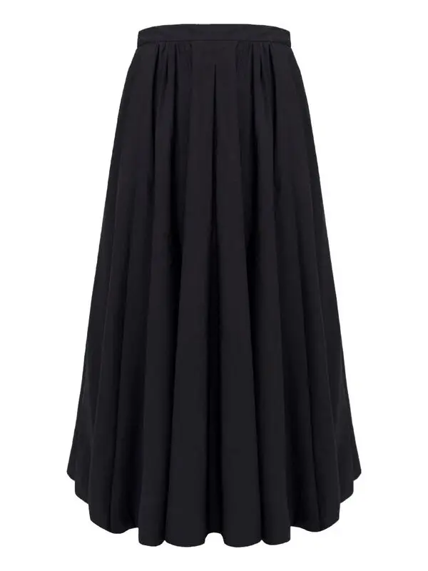 ODDLI Pleated Poplin Skirt - Black