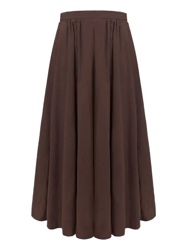 ODDLI Pleated Poplin Skirt - Mocha