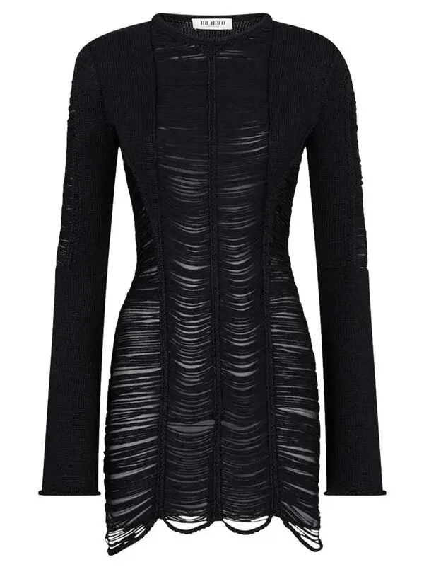 Attico Fringe Mini Dress - Black