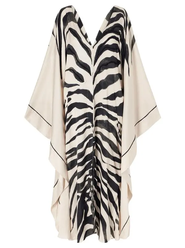 ANDRES OTALORA Zawadi Del Sol Printed Satin Maxi Dress - Multi