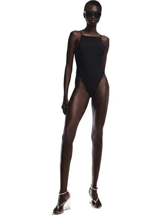 REVOLVE LOS ANGELES Basile Bodysuit With High Neck And Open Back - Black