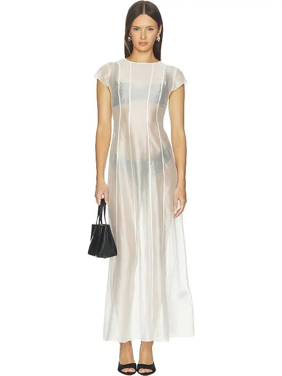 ALIGNE Carly Sheer Seam Detail Dress - White