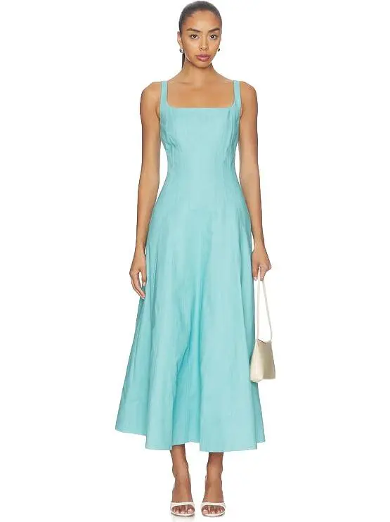 ALIGNE Fernanda Seam Detail Midi Dress - Blue