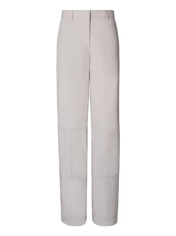 Tory Burch Wide-leg Cotton Matelassé Pants With Tie Belt - Gray