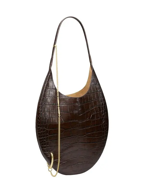 Tory Burch Pierced Croc-embossed Soft Shoulder Bag - Coco