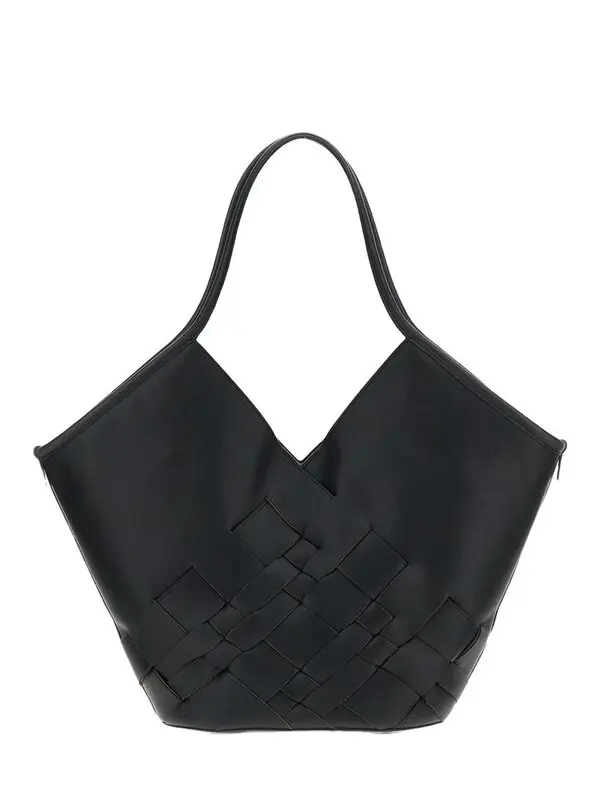 Hereu Coloma Woven Leather Tote - Black