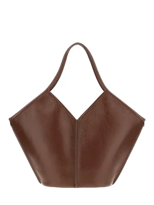 Hereu Calella Distressed Leather Tote Bag - Marrone