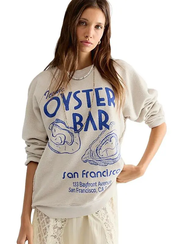 The Original Retro Brand Oyster Bar Crewneck Sweatshirt - Ivory