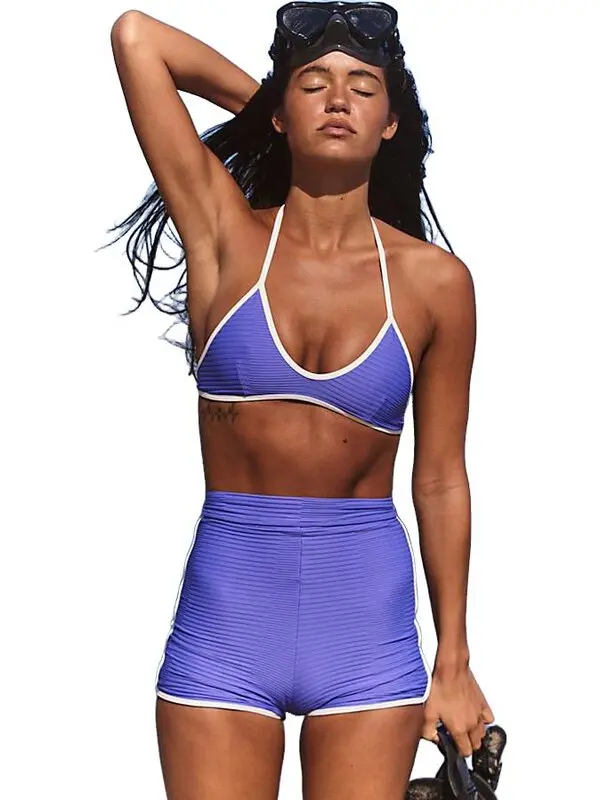 ACACIA Devy Piped Surf Top - Lapis
