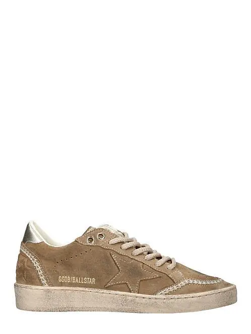GOLDEN GOOSE Ballstar Suede Trainers - Tan Comb