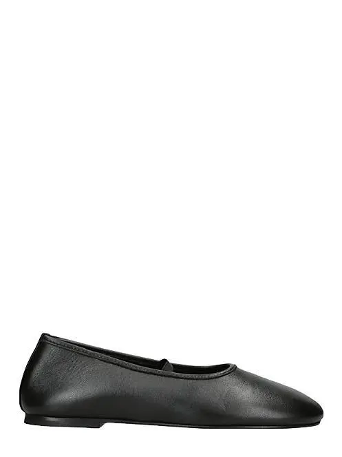 Dear Frances Ballerina Leather Flats - Black