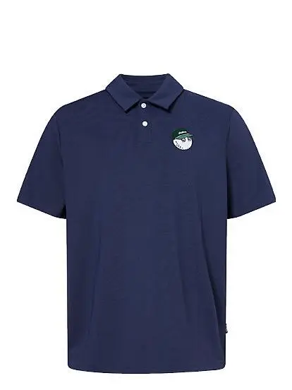 MALBON Fairway Baldwin Woven Polo T-shirt - Navy
