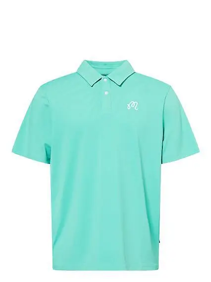 MALBON Fairway Woven Polo T-shirt - Marine Green