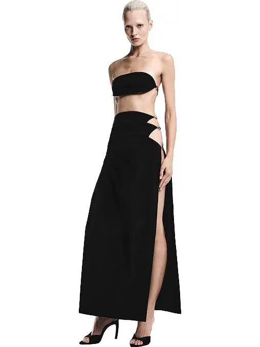 Revolve Elettra Crop Top In Taffeta - Black