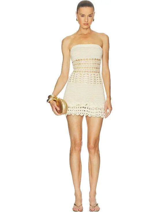 Retrofete Vali Crochet Mini Dress - Ivory