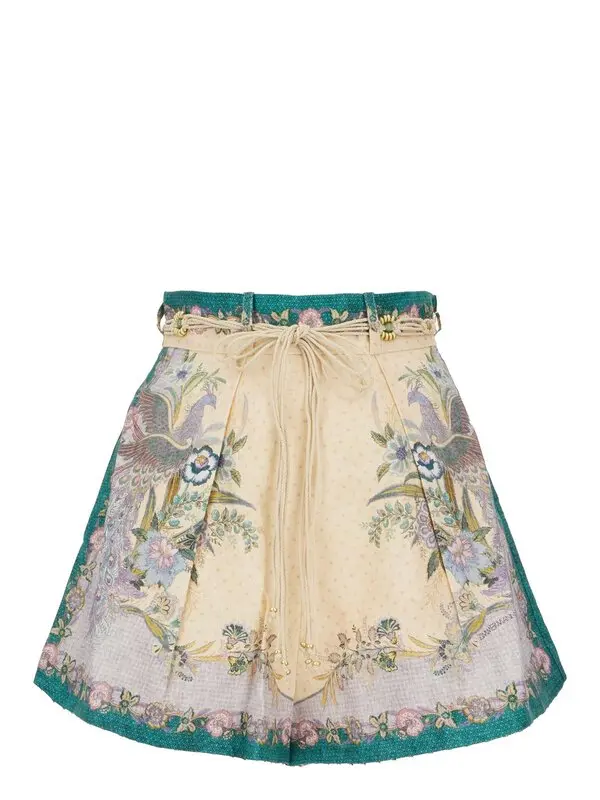 Zimmermann Printed Belted Shorts - Multicolor