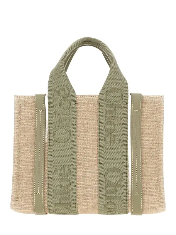 Chloé Canvas Tote Bag With Logo Straps - Multicolor