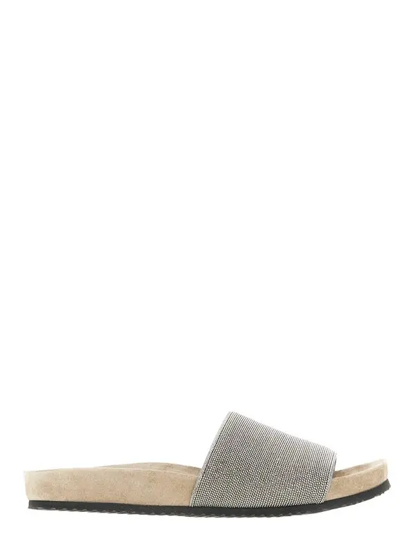 Brunello Cucinelli Embellished Slip-on Slides - Multicolor