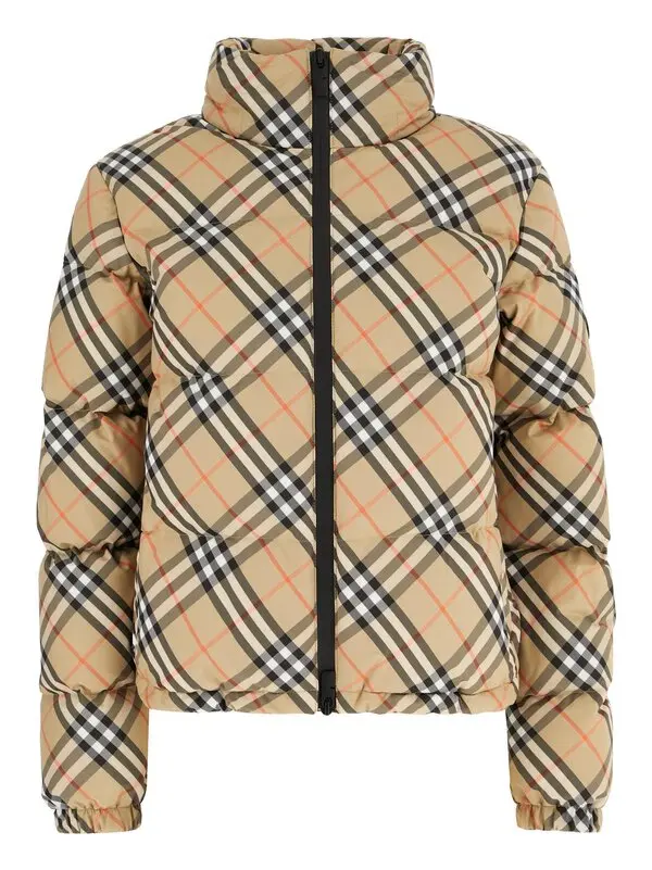 Burberry Padded Jacket With Classic Check Print - Multicolor