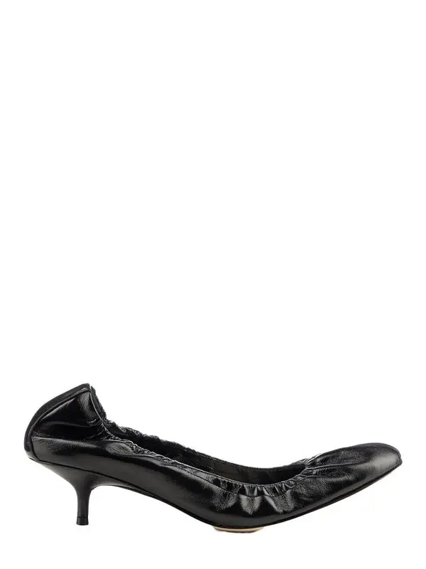 Phoebe Philo Gathered Leather Kitten Heel Pumps - Multicolor