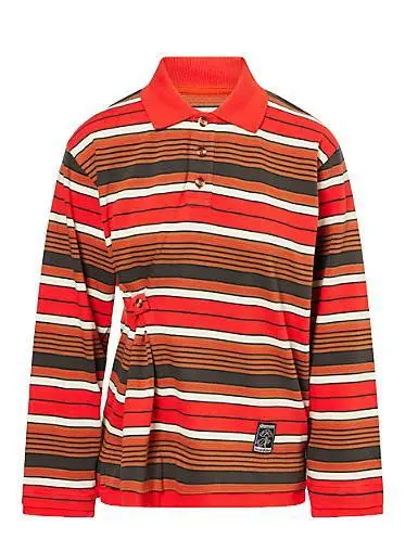 DAMSON MADDER Rugby Sweatshirt With Contrast Trim And Multi-way Wear - Red