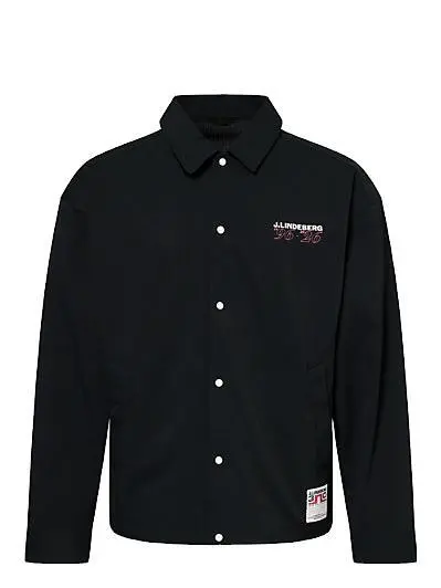 J. Lindeberg Woven Jacket With Logo Detail - Black