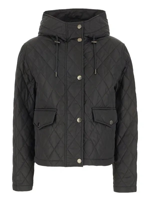 Burberry Quilted Jacket With Hood - Multicolor