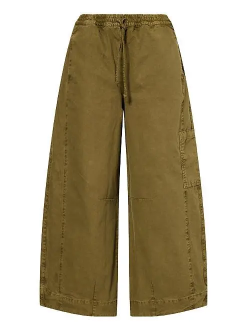 DAMSON MADDER Felix Barrel-leg Cotton-twill Trousers - Olive