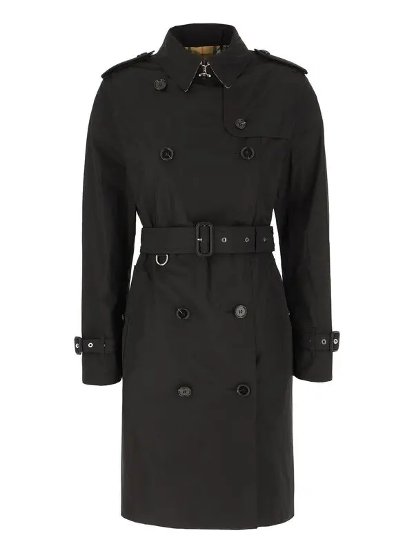 Burberry Double Breasted Belted Coat - Multicolor