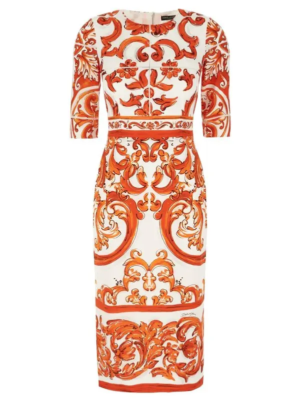 Dolce & Gabbana Printed Midi Dress - Multicolor