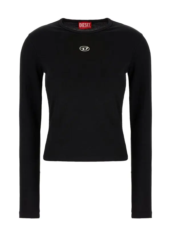 DIESEL® Long Sleeve T-shirt With Logo Detail - Multicolor